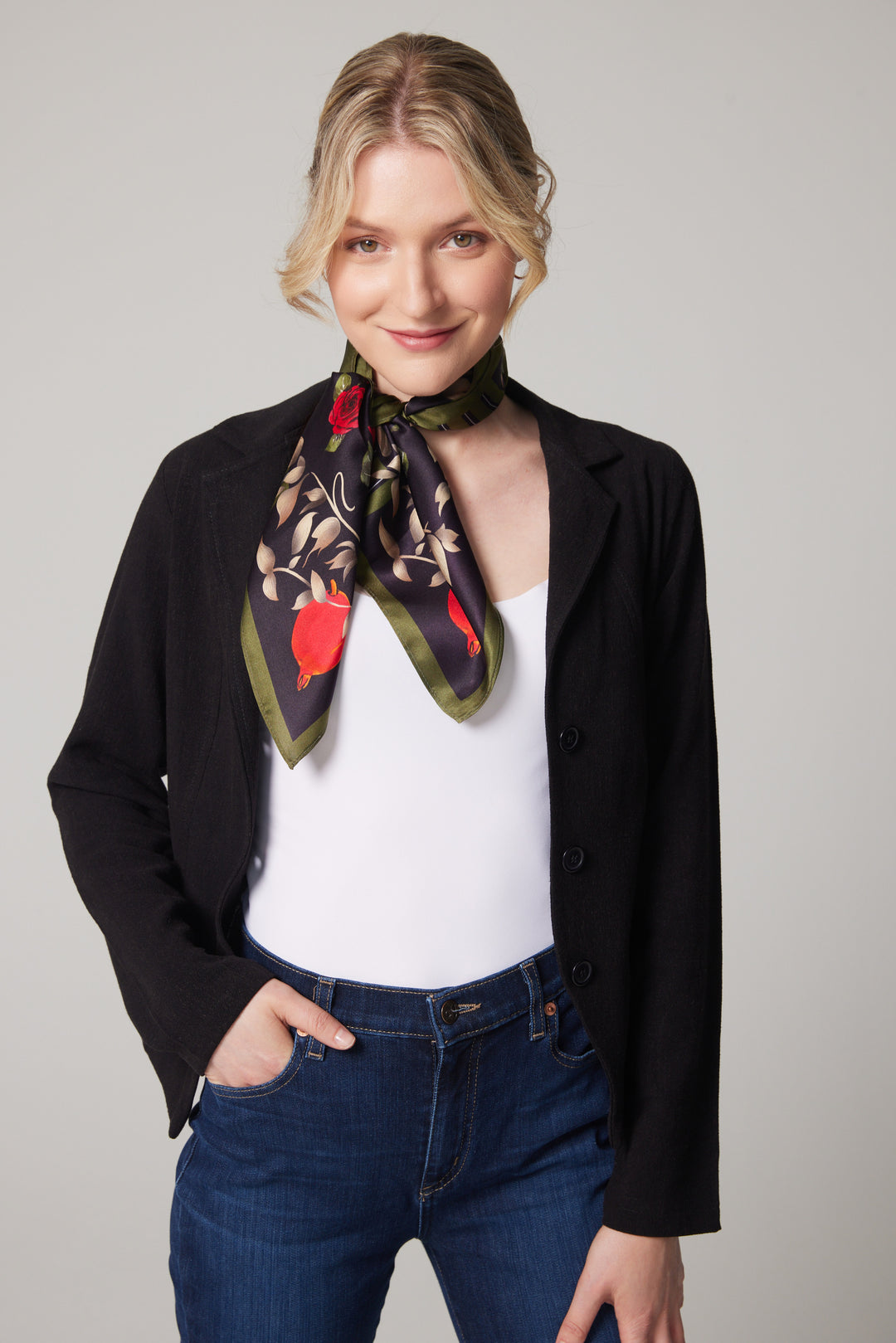 Silk Scarf - Roses – Boutique Katrin Leblond